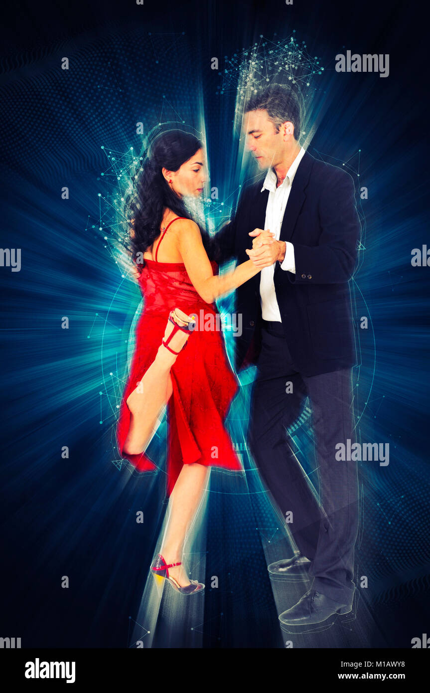 Digitally enhanced image of a Couple dances tango Stock Photo - Alamy