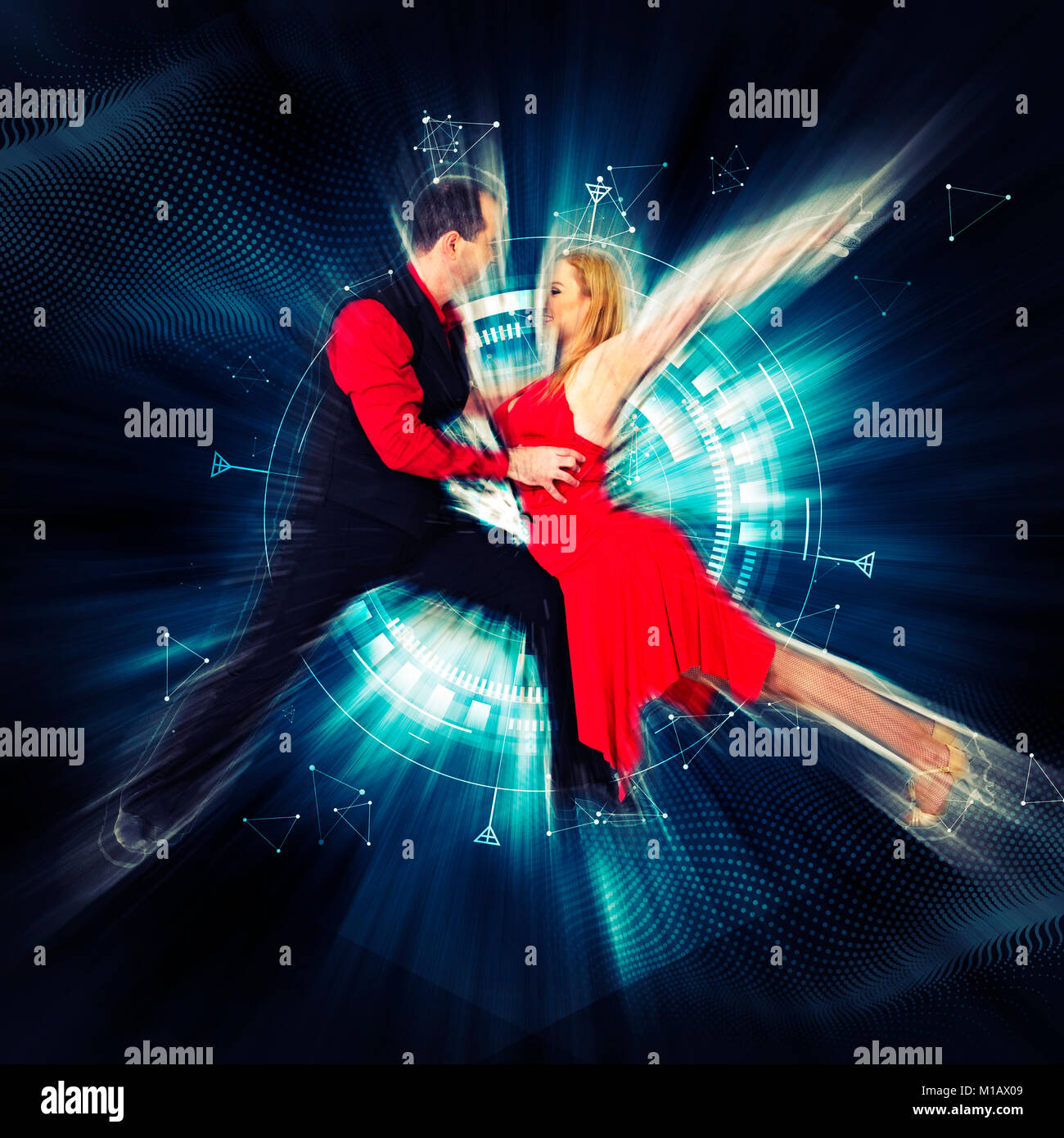 Dancing couple silhouette hi-res stock photography and images - Alamy