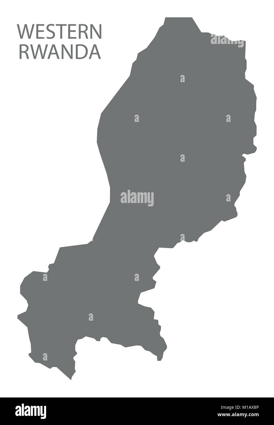 Western Rwanda map of Rwanda grey illustration silhouette shape Stock ...