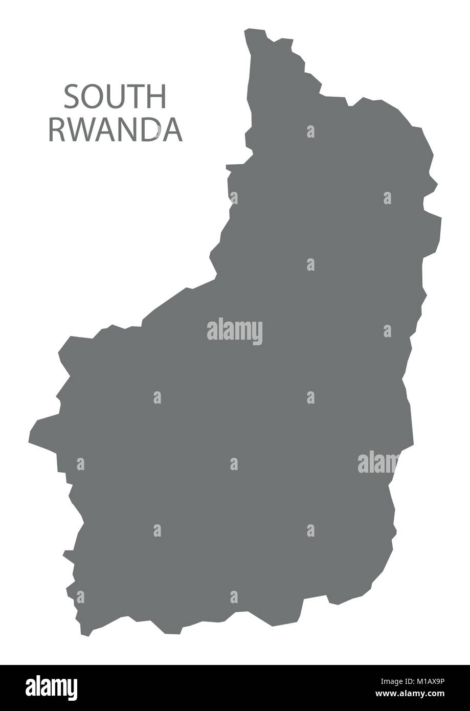 South Rwanda map of Rwanda grey illustration silhouette shape Stock ...