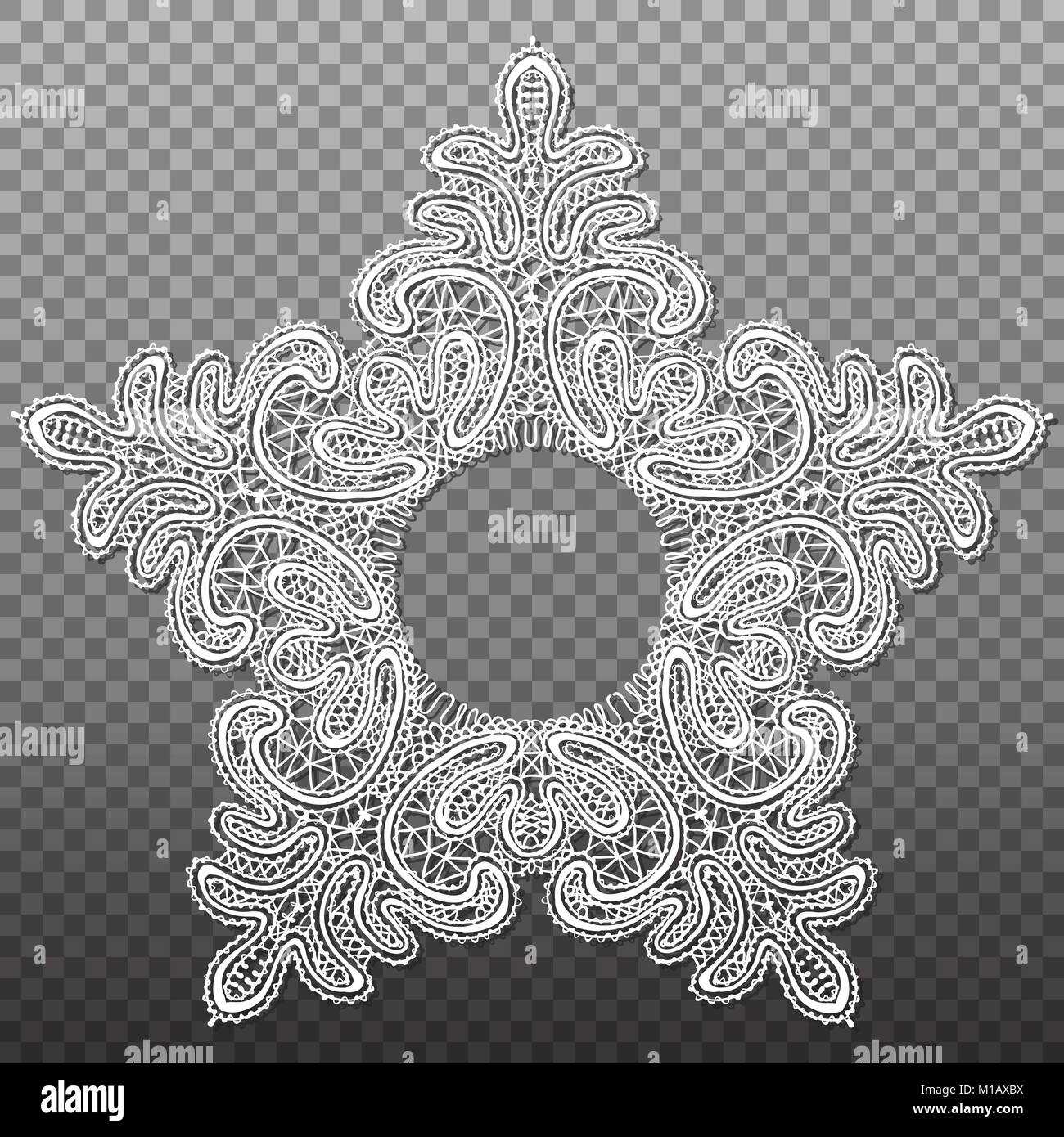 White star lace tapestry pattern. Vector isolated abstract intricate ...