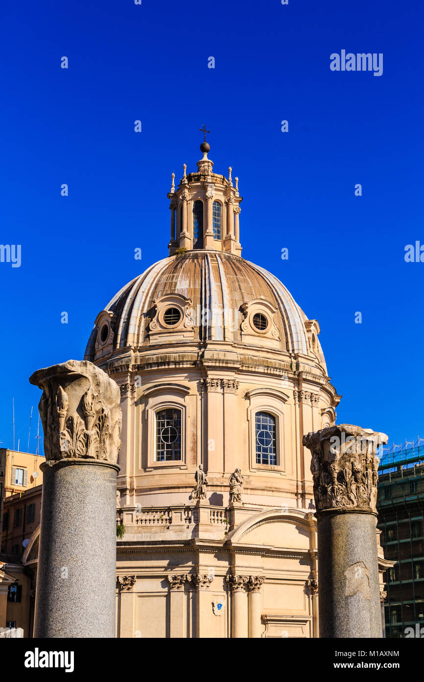 Old Church Domes Beyond Ancient Columns in Rome Stock Photo - Alamy