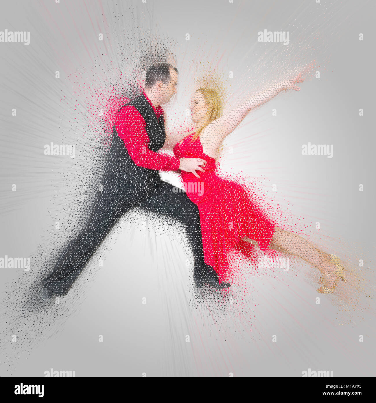Digitally enhanced image of a Salsa dancing couple Stock Photo - Alamy