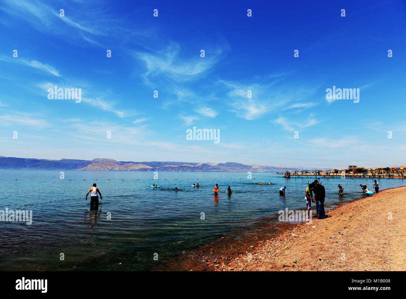 The beautiful Red Sea beach south of Aqaba Stock Photo - Alamy