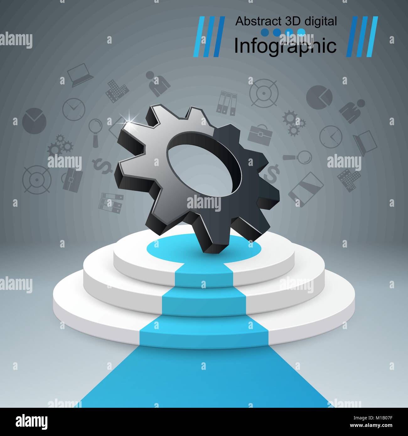 Gear, cogwheel, ladder, stair icon Stock Vector Image & Art - Alamy