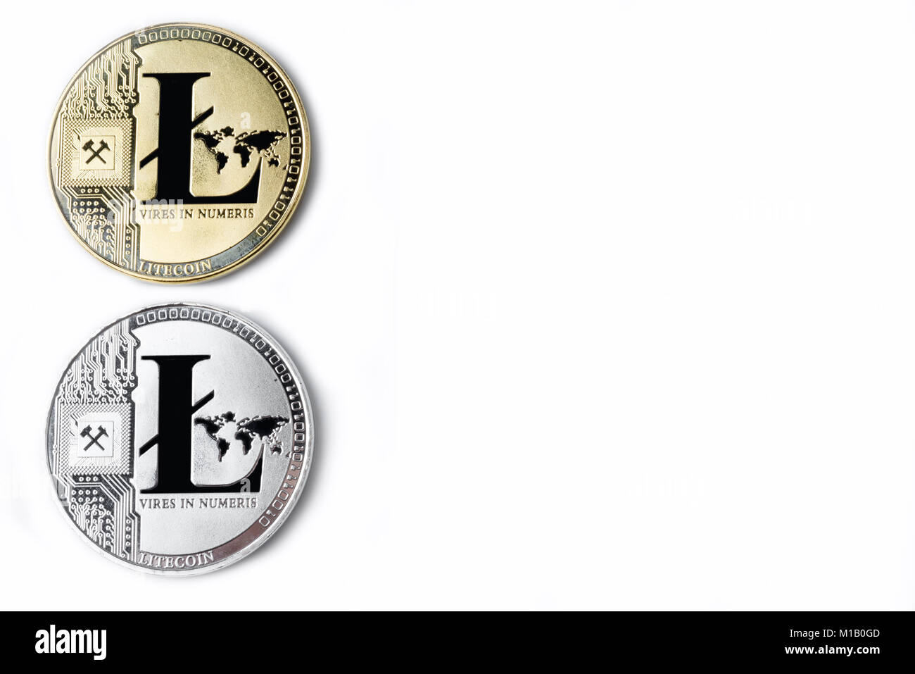 Coin cryptocurrency litecoin close Cut Out Stock Images & Pictures - Alamy