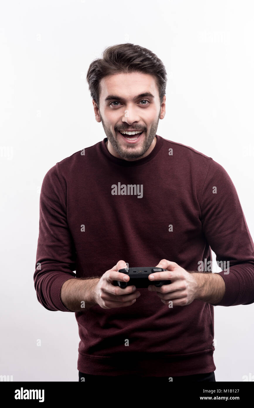 Close up young player video hi-res stock photography and images - Alamy