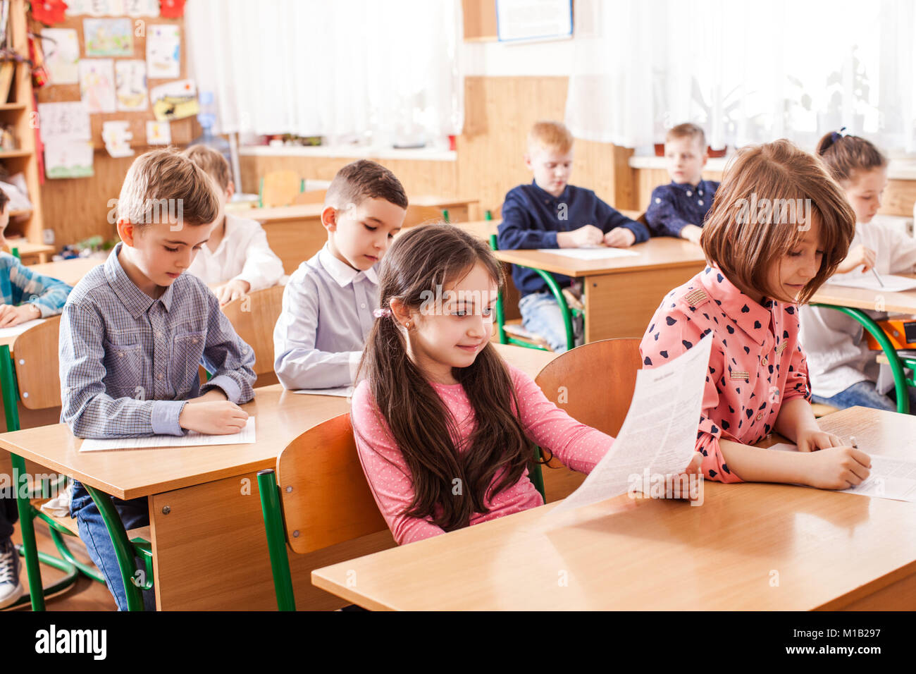 Children taking an exam Stock Photo - Alamy