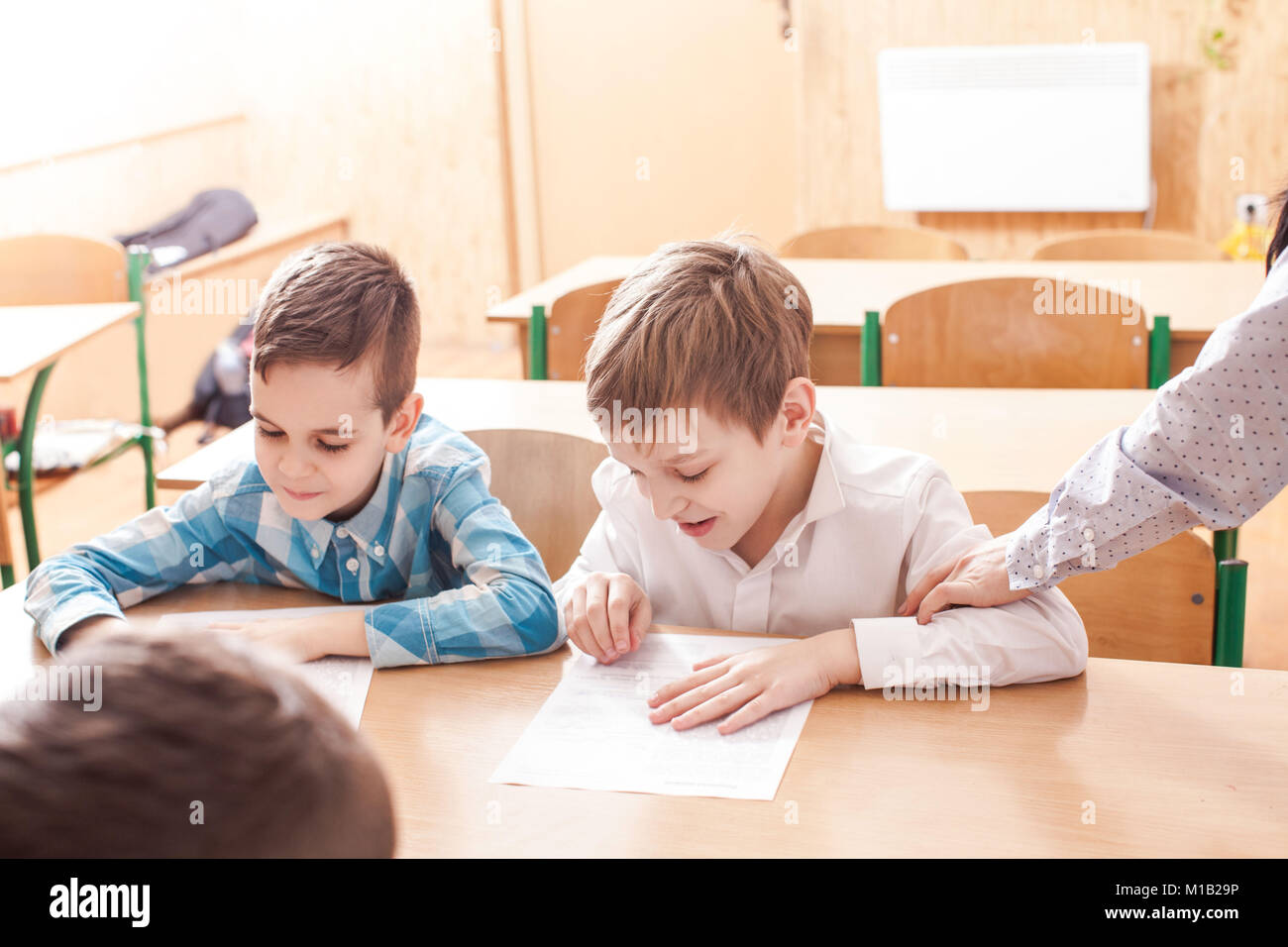 Children taking an exam Stock Photo - Alamy