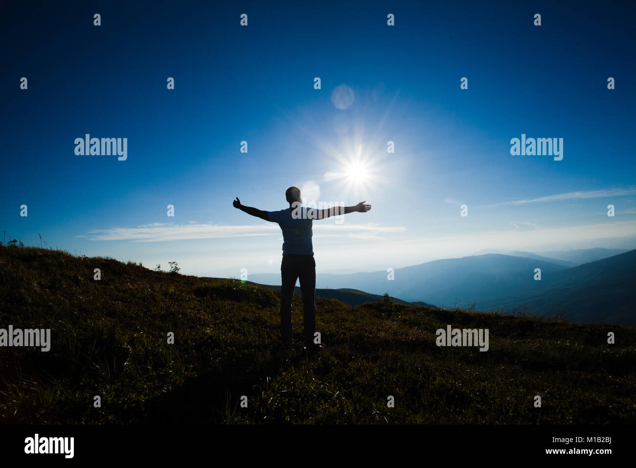 The man enjoying freedom Stock Photo - Alamy