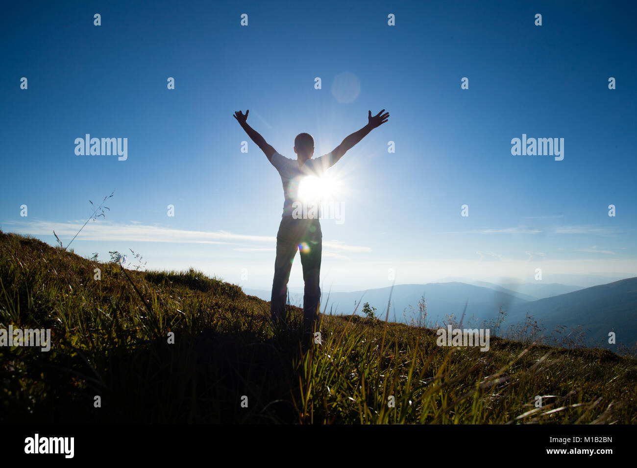 The man enjoying freedom Stock Photo - Alamy