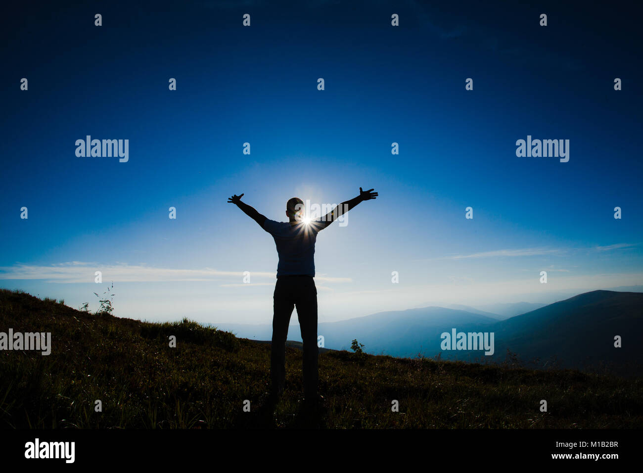 The man enjoying freedom Stock Photo - Alamy