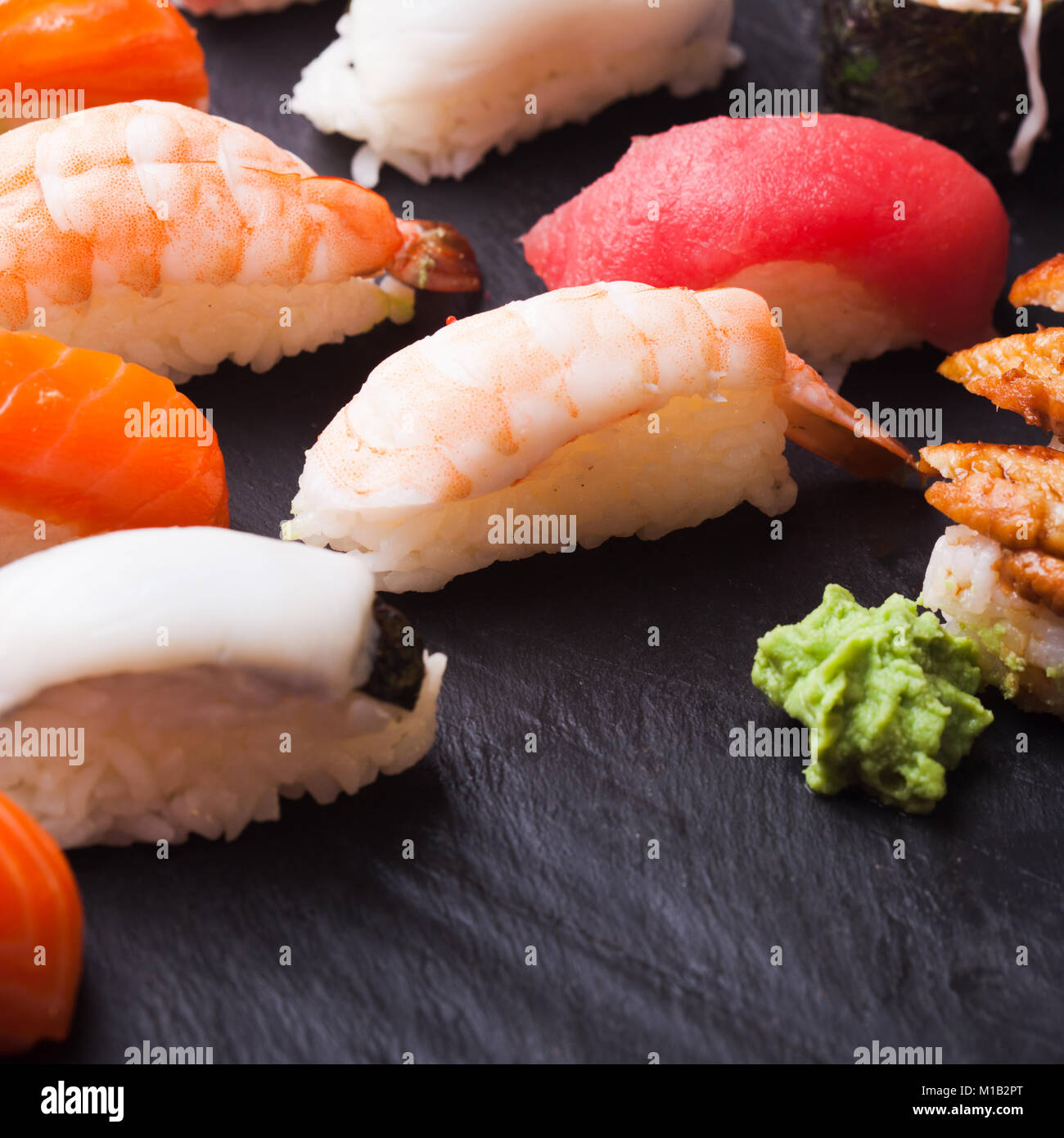 Set of four sushi Stock Photo - Alamy