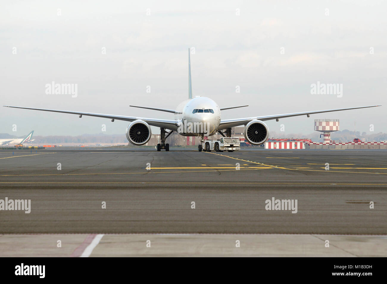 Alitalia plane departing, Leonardo da Vinci Airport of Fiumicino, Rome ...