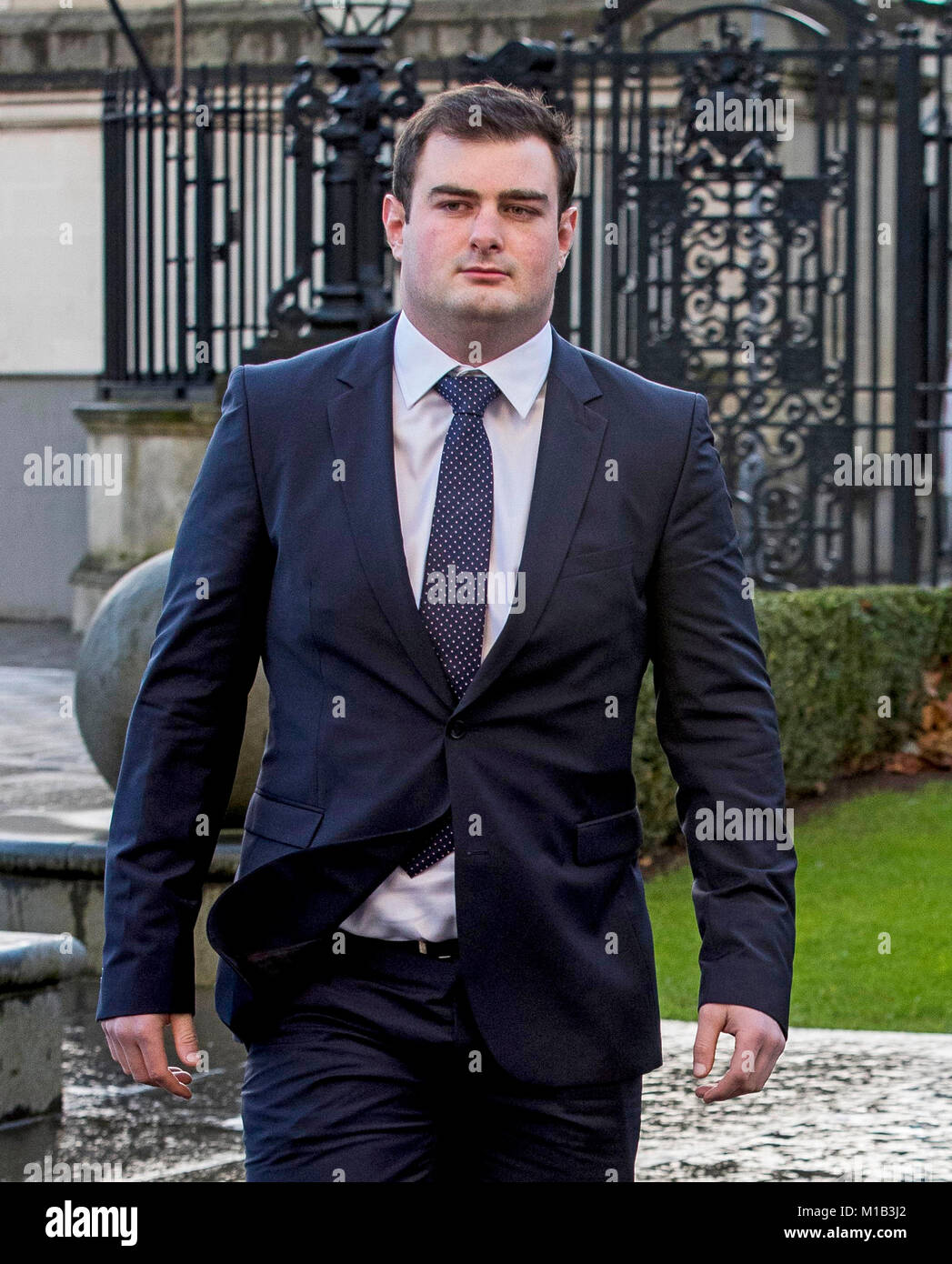 Rory Harrison arrives at Belfast Crown Court where he is on trial ...