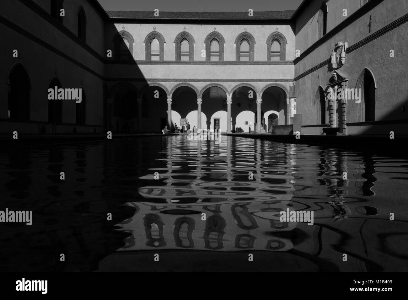 Inside the sforzesco castel in Milan Stock Photo - Alamy
