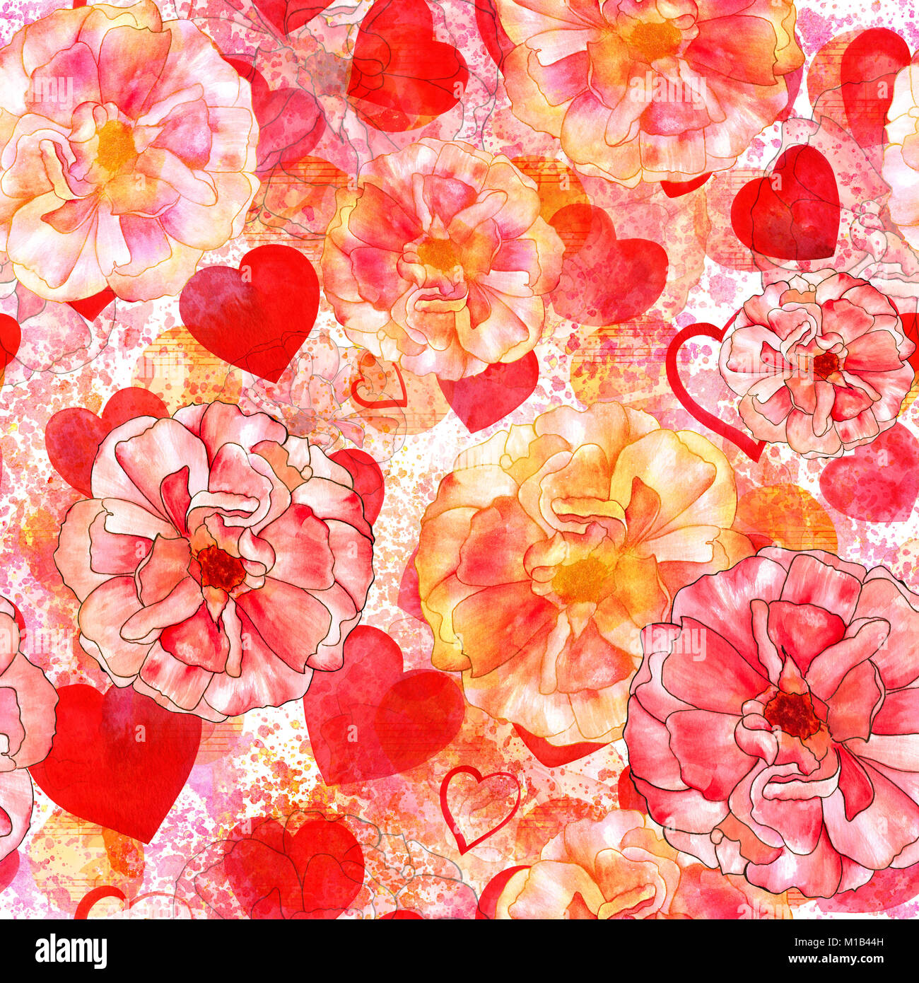 Red hearts and music notes hi-res stock photography and images - Alamy