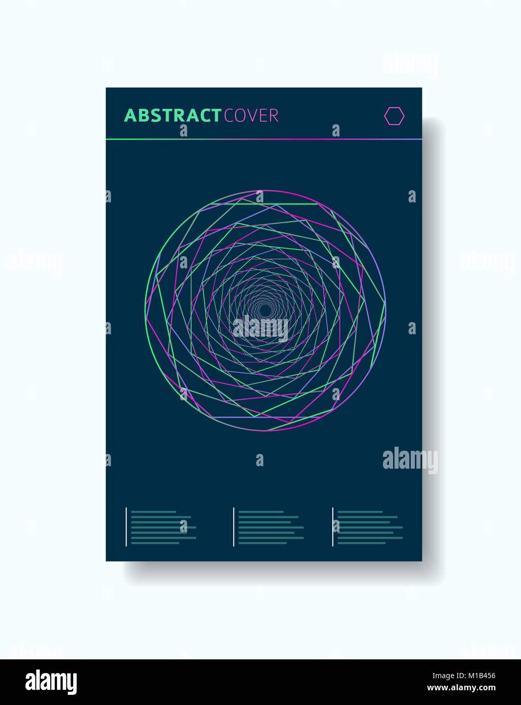 Abstract neon geometric line pattern background for brochure cover ...