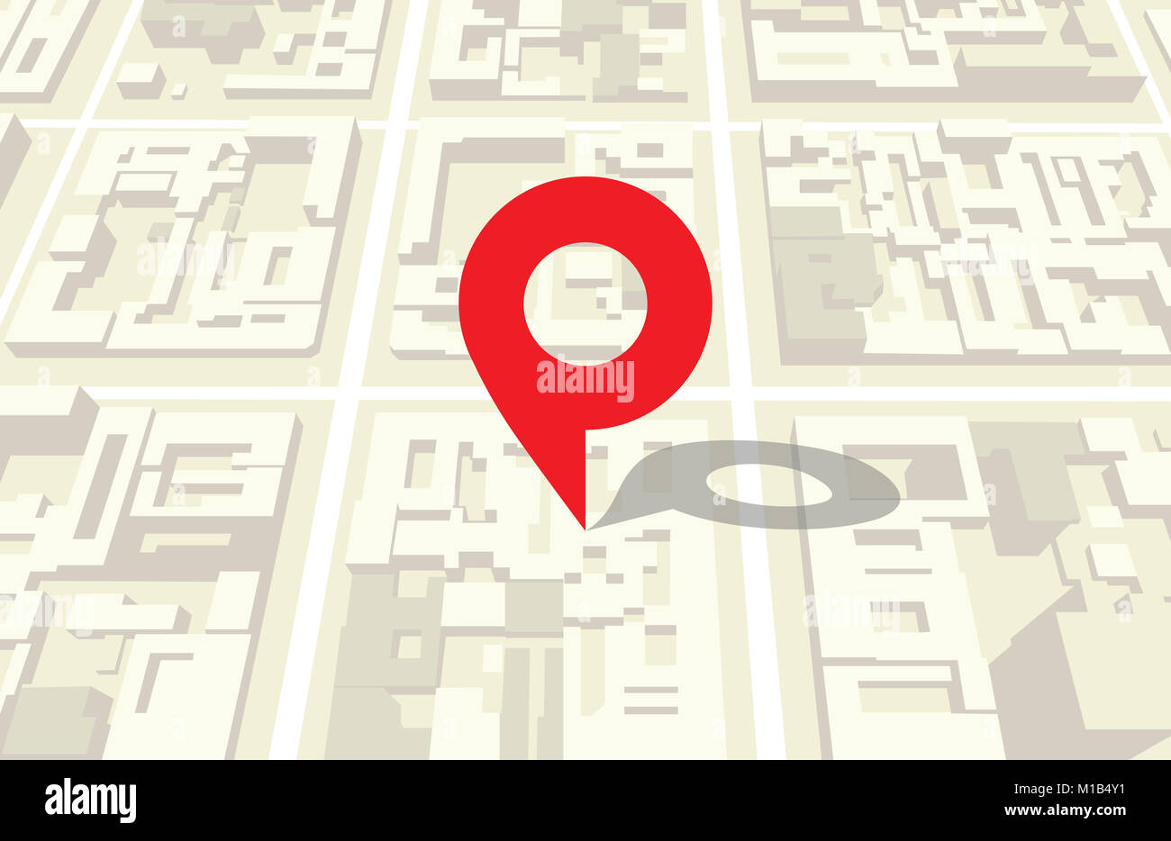 Map of the city and the sign of location Stock Photo - Alamy