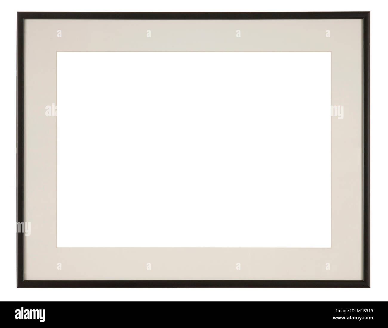 Empty picture frame, narrow moulding, black finish Stock Photo - Alamy