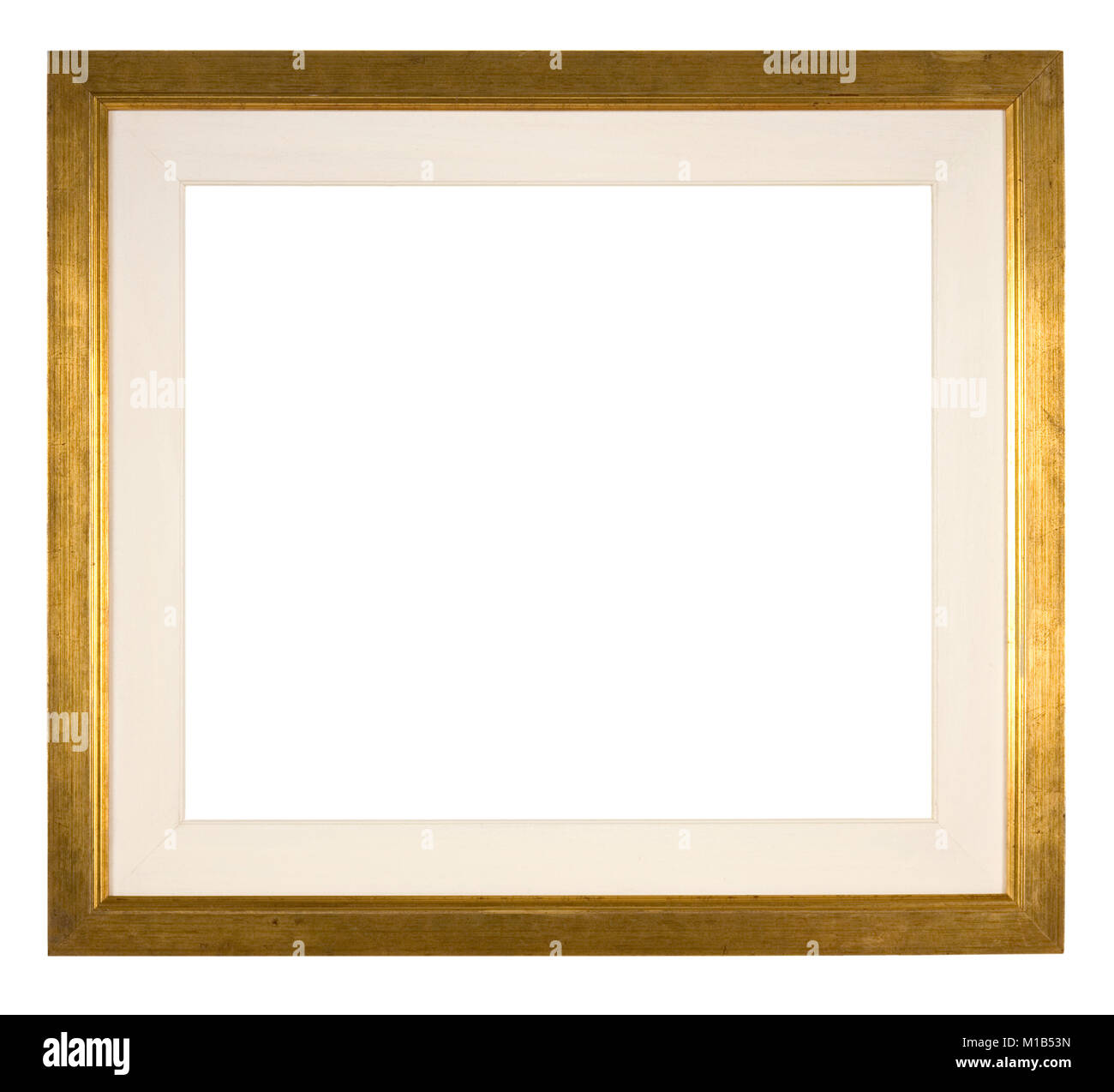 Large empty picture frame, distressed gold finish Stock Photo - Alamy