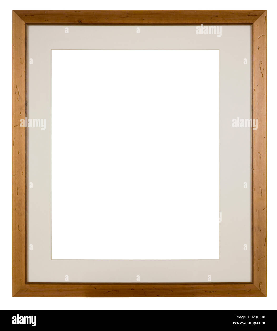 Empty picture frame, antiqued pine wood Stock Photo - Alamy