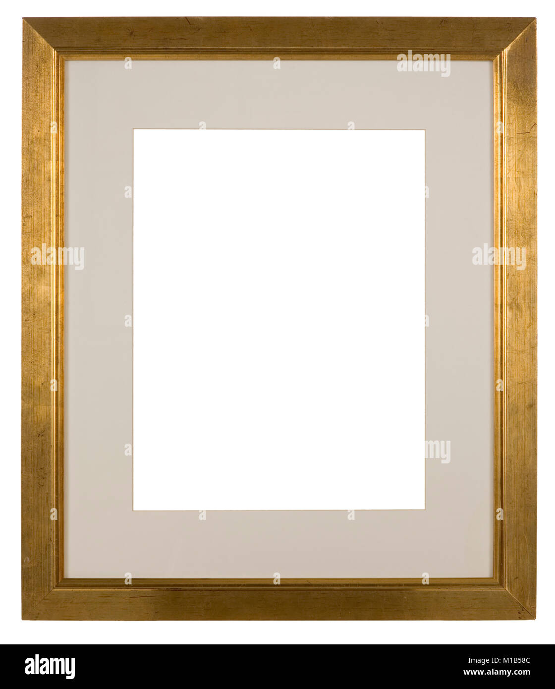 Large empty picture frame, distressed gold finish Stock Photo - Alamy