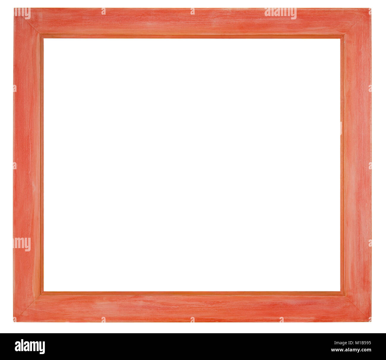Empty picture frame, hand painted red moulding Stock Photo - Alamy