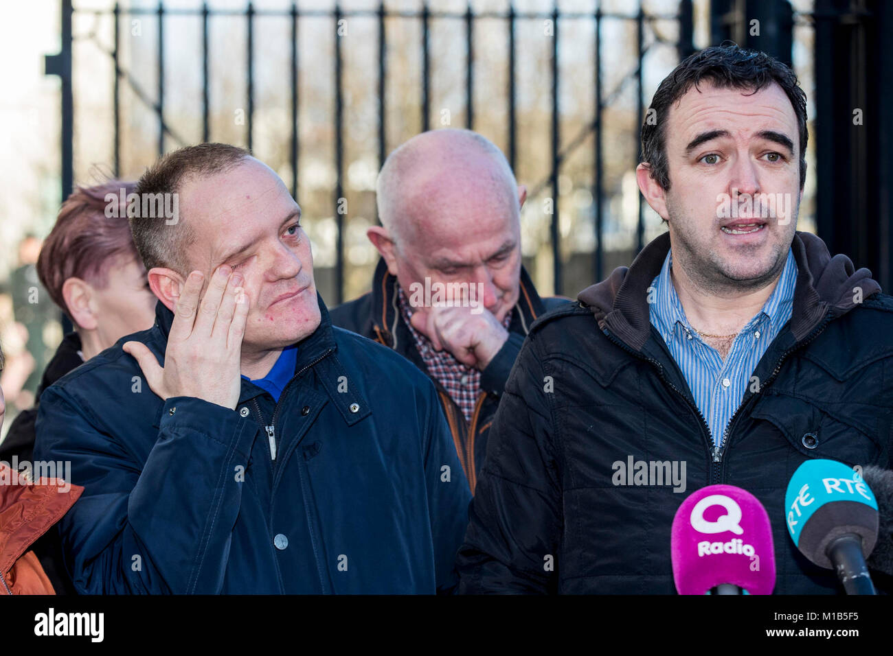 (Left to right) Aaron McCone (son of John Harbinson), Joe Convie ...