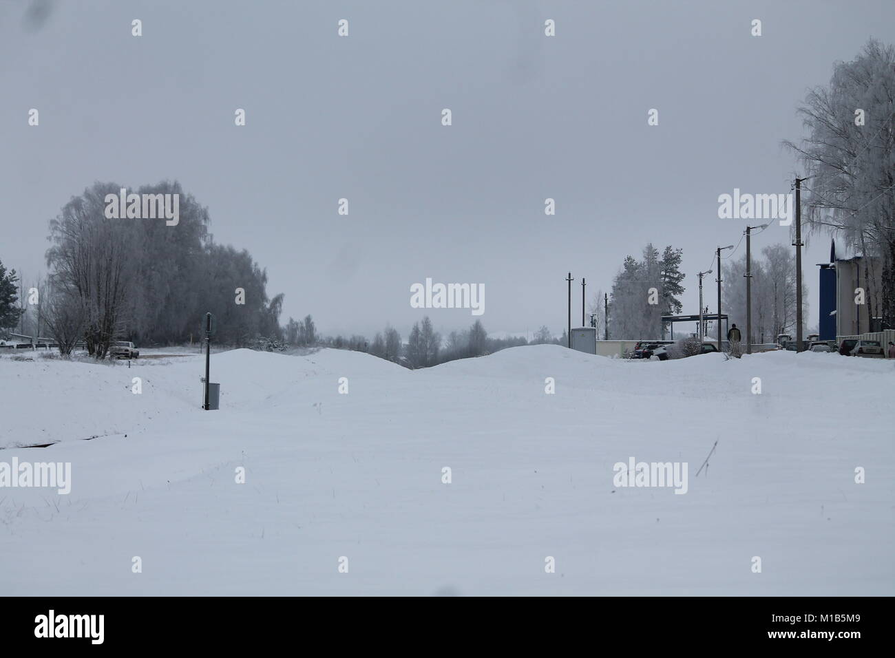 empty pure field covered under white fluffy snow harmony and peace ...