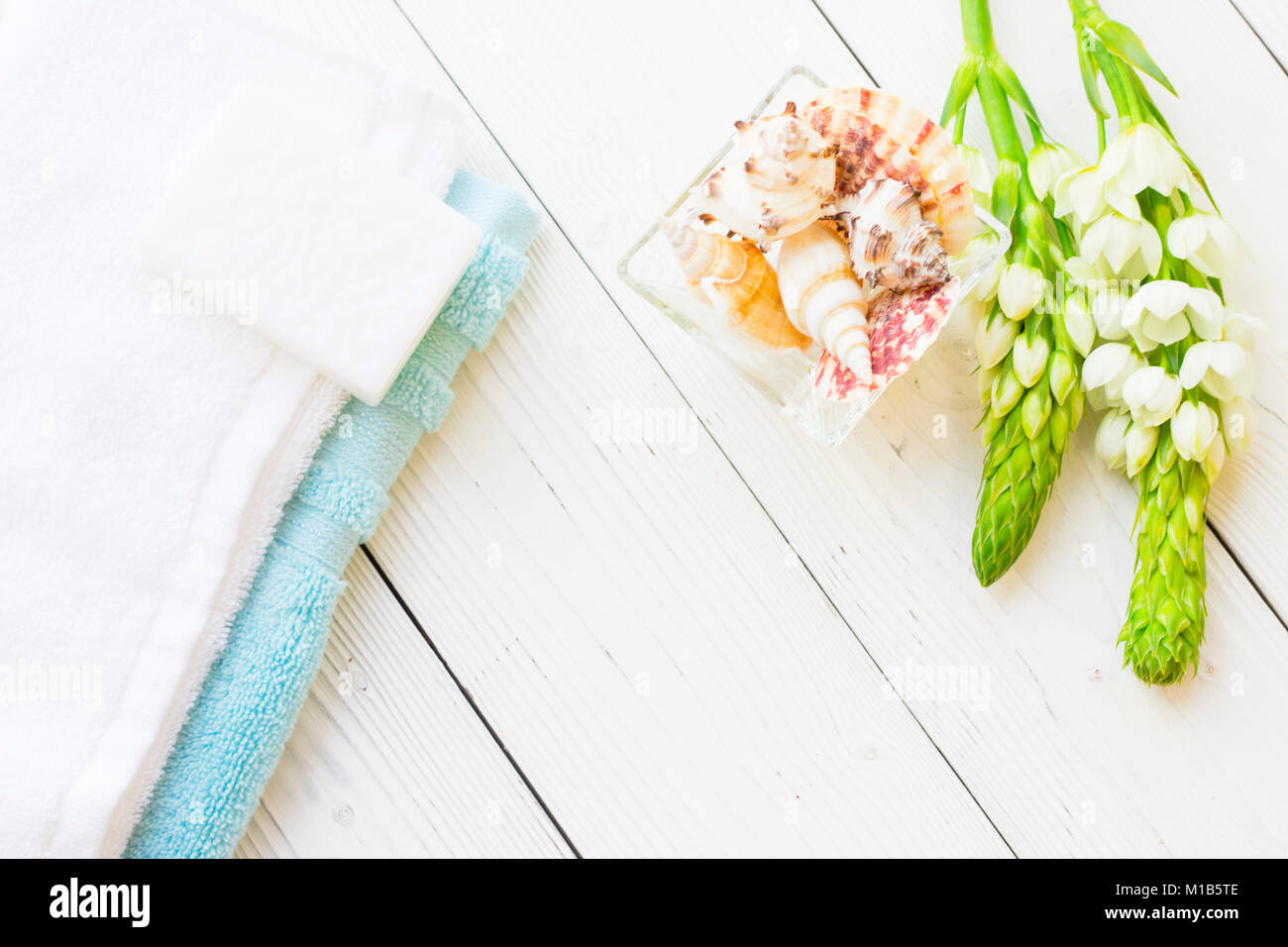 Sea shell spa concept Stock Photo - Alamy