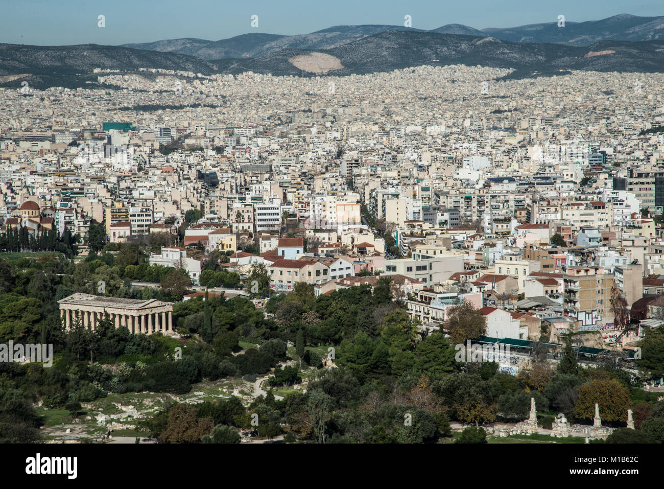 Panoramic skyline of Athens Greece Stock Photo - Alamy