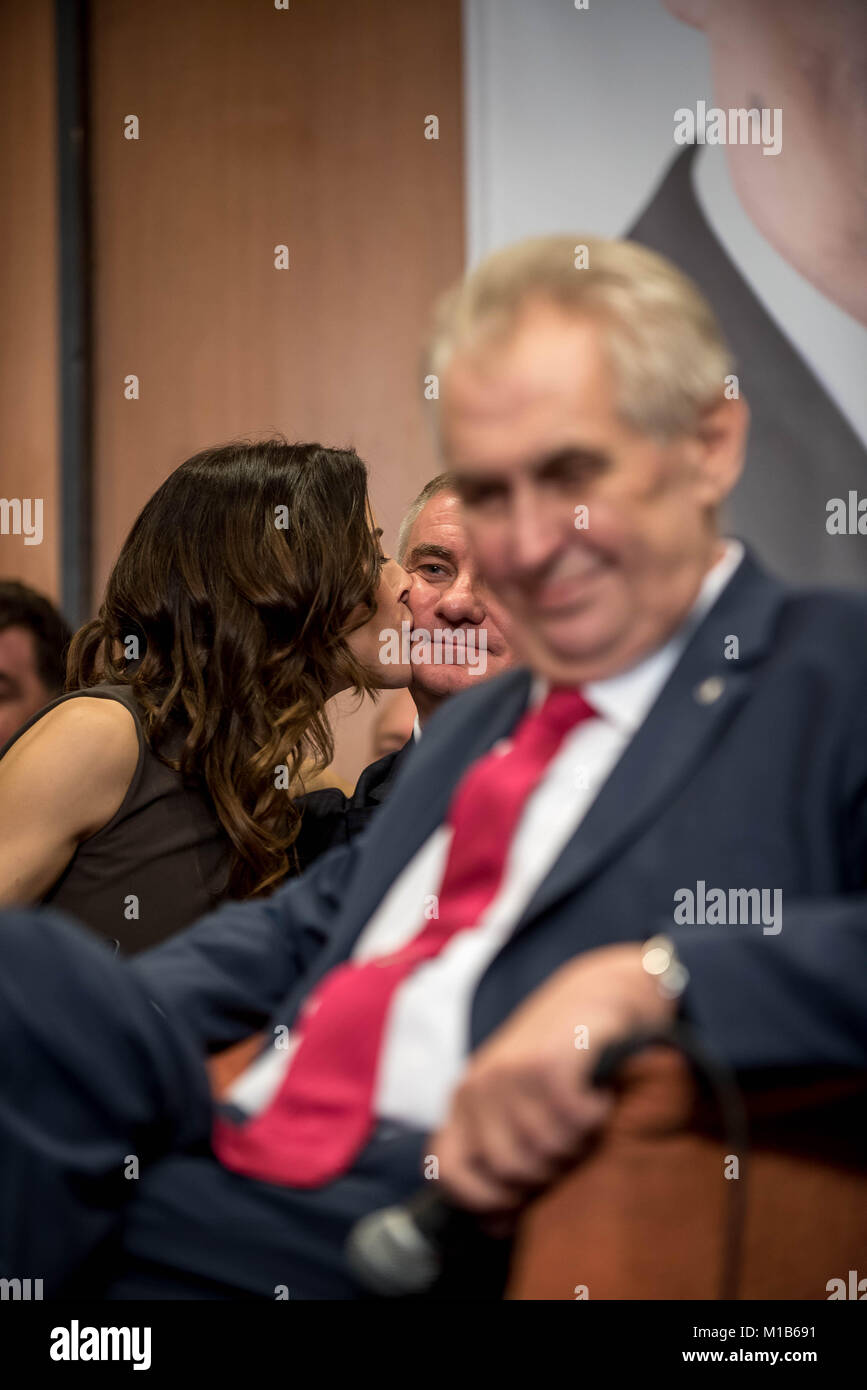 Milos Zeman, Vratislav Mynar, Alexandra Mynarova Stock Photo - Alamy