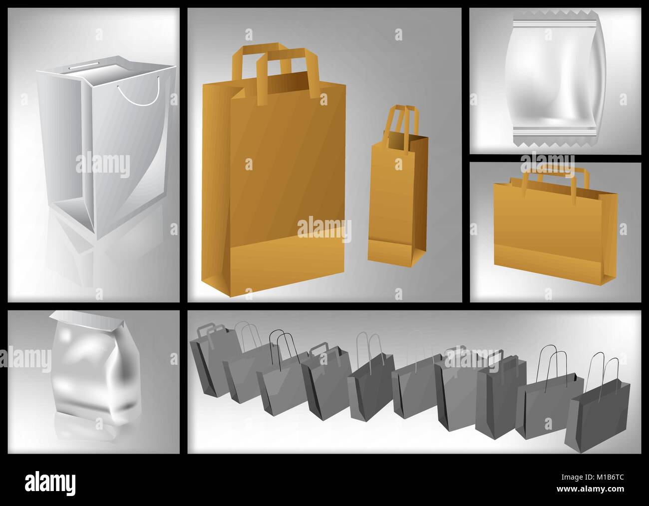 set of packages,paper packaging packages, bags Stock Vector Image & Art ...