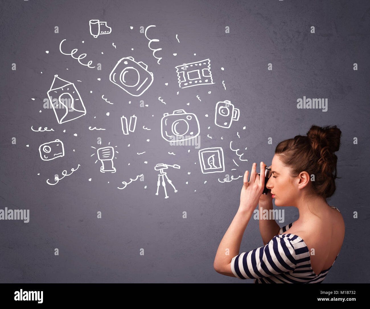 Retro girl look digital art hi-res stock photography and images - Alamy