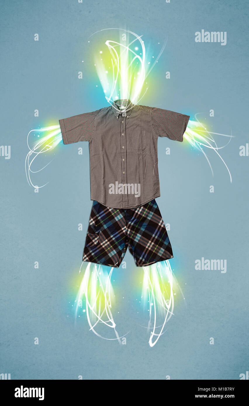 Energy light beam in casual clothes concept Stock Photo - Alamy