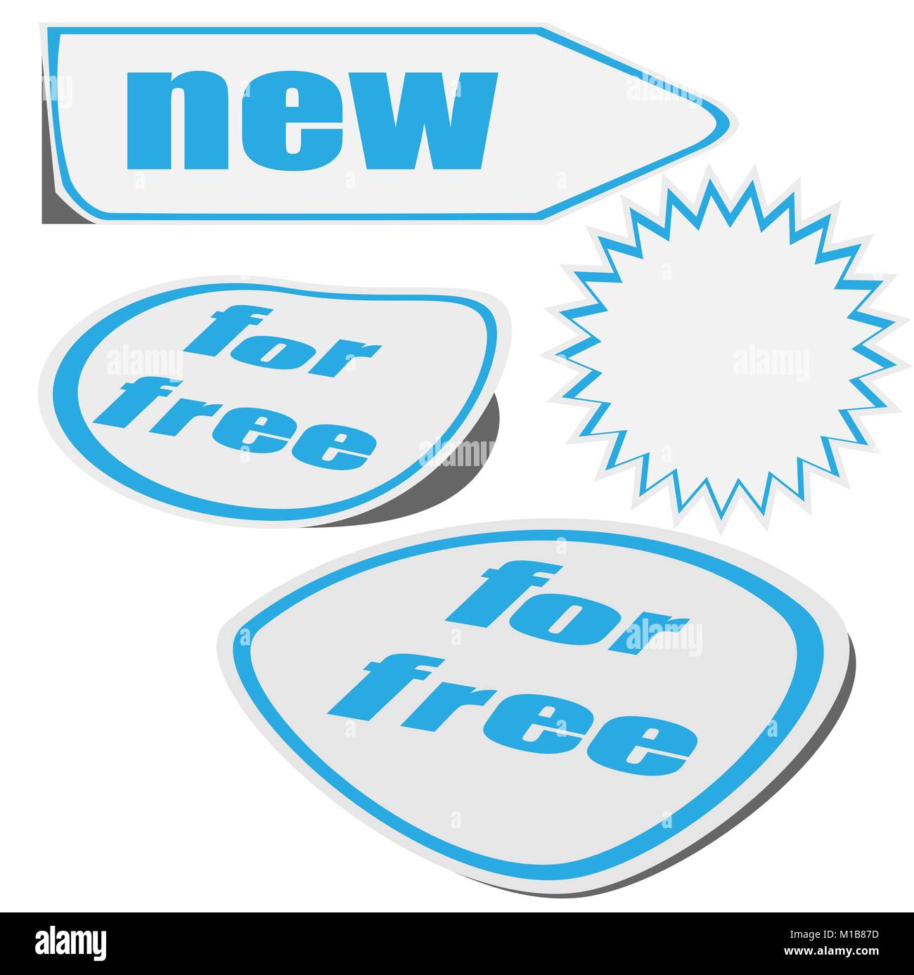 Label or sticker set in blue on a white background, vector illustration ...