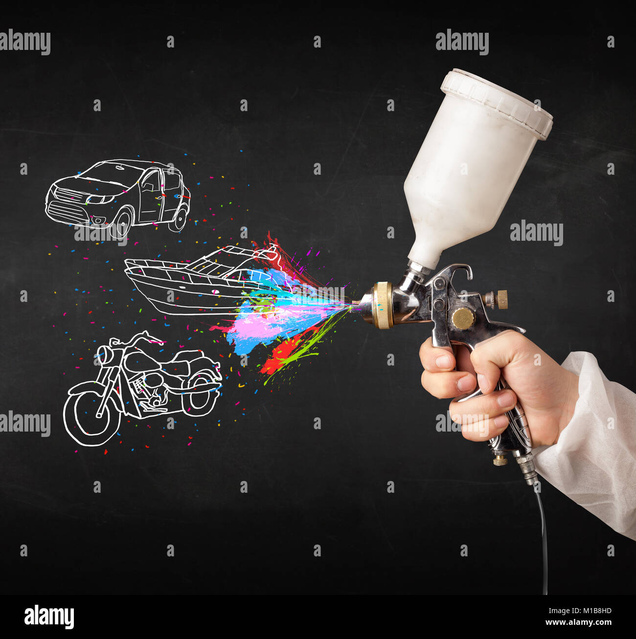 Spray Gun Hand Painting Car Symbol Stock Vector (Royalty, 46% OFF