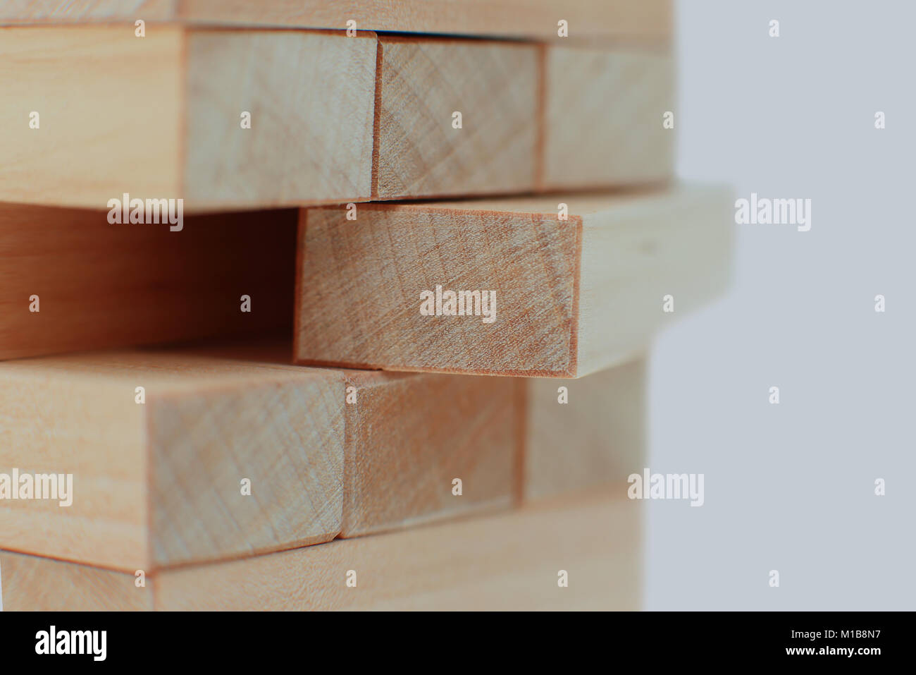 The tower from wooden blocks Stock Photo - Alamy