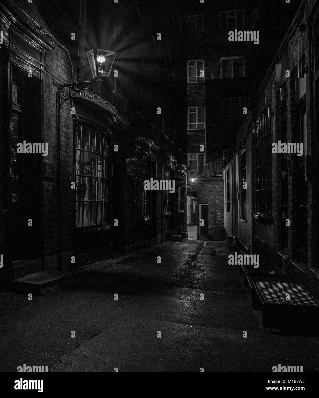 Goodwin's Court, off St Martin's Lane, London, UK at night Stock Photo ...