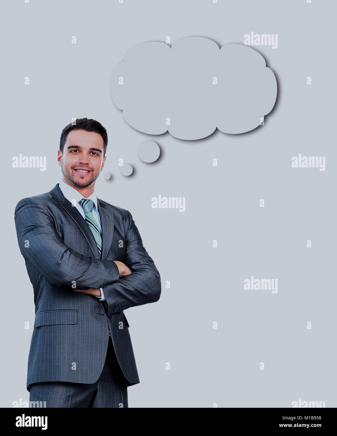 Portrait of a businessman thinking about something Stock Photo - Alamy