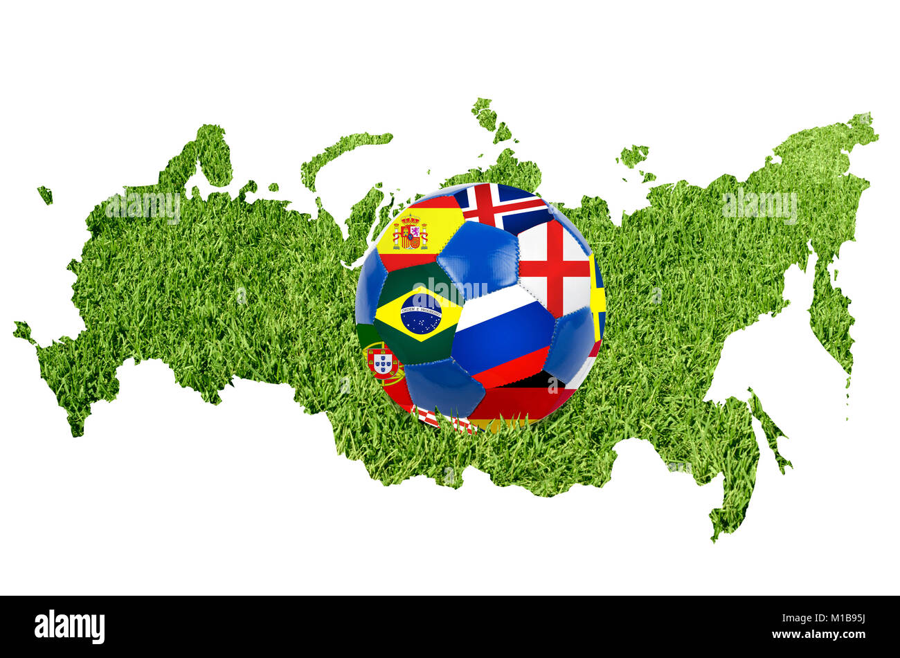 Russia map from green grass Stock Photo - Alamy