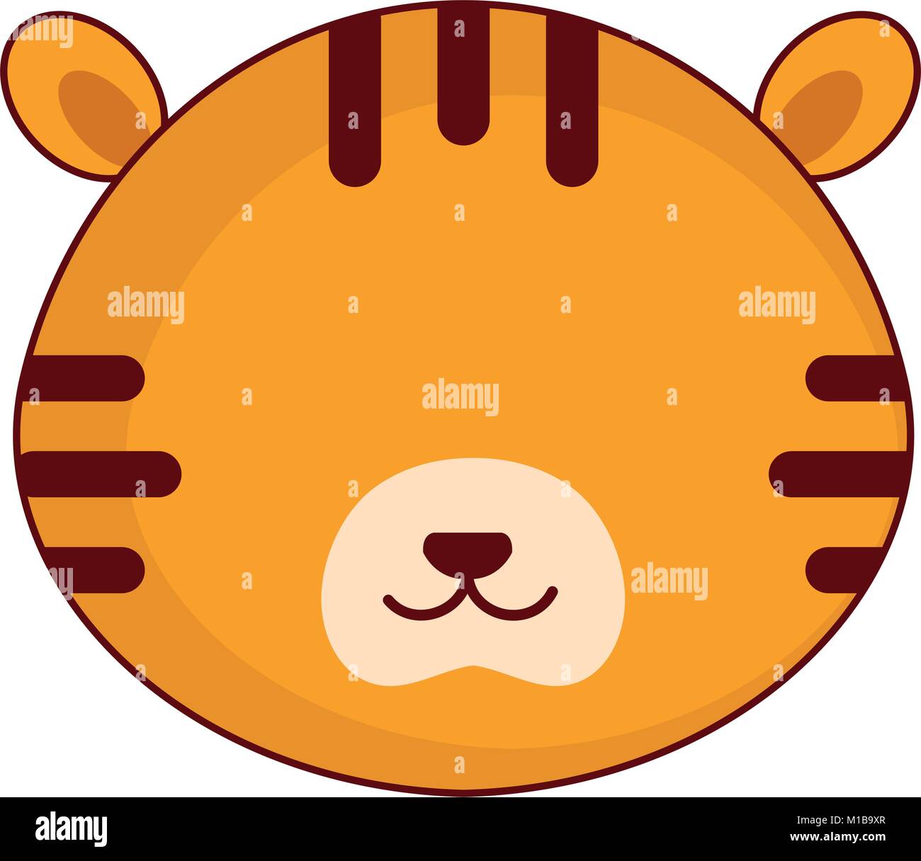 cute and tender tiger head character vector illustration design Stock ...