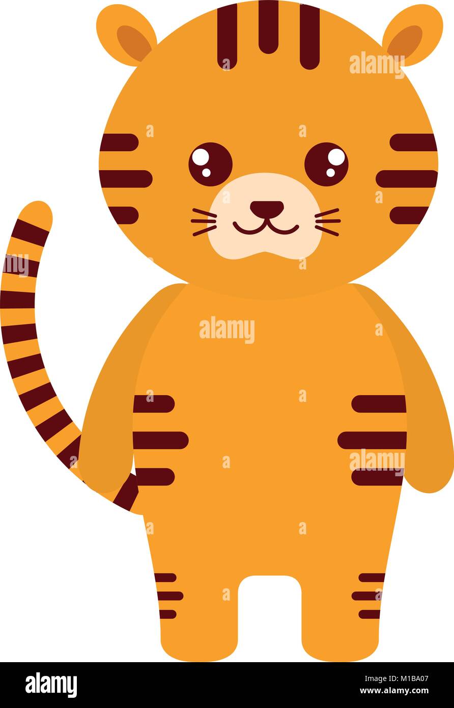 cute and tender tiger character vector illustration design Stock Vector ...