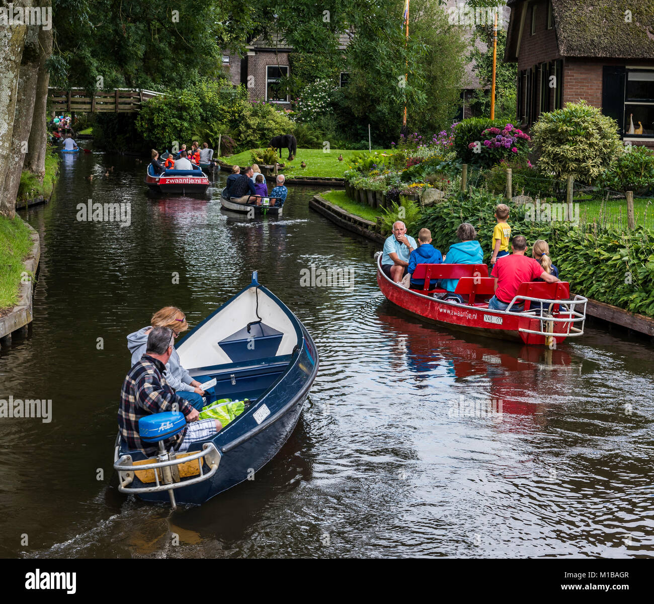 Giethoorn, The Netherlands - August 16, 2016: Electric Boats in the ...