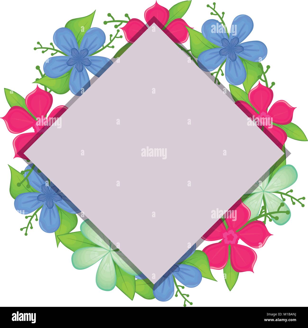 Diamond shaped flower border hi-res stock photography and images - Alamy