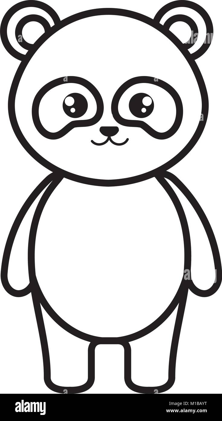 cute and tender bear panda character vector illustration design Stock ...