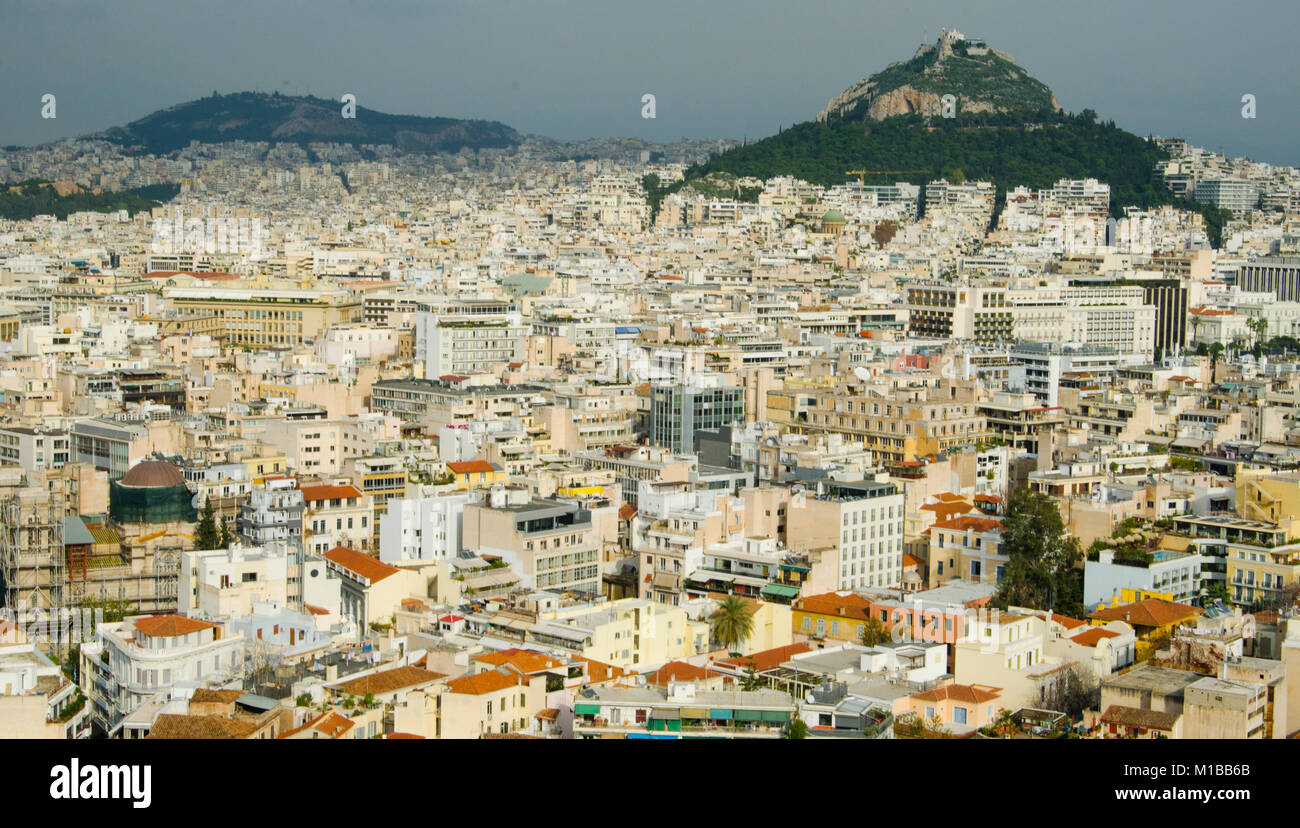 Skyline of Athens Greece Stock Photo - Alamy