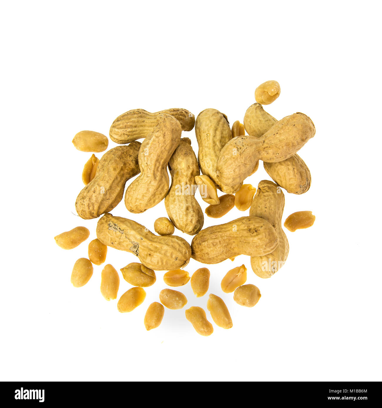 Peanuts with peanut shells isolated in front of white background Stock ...