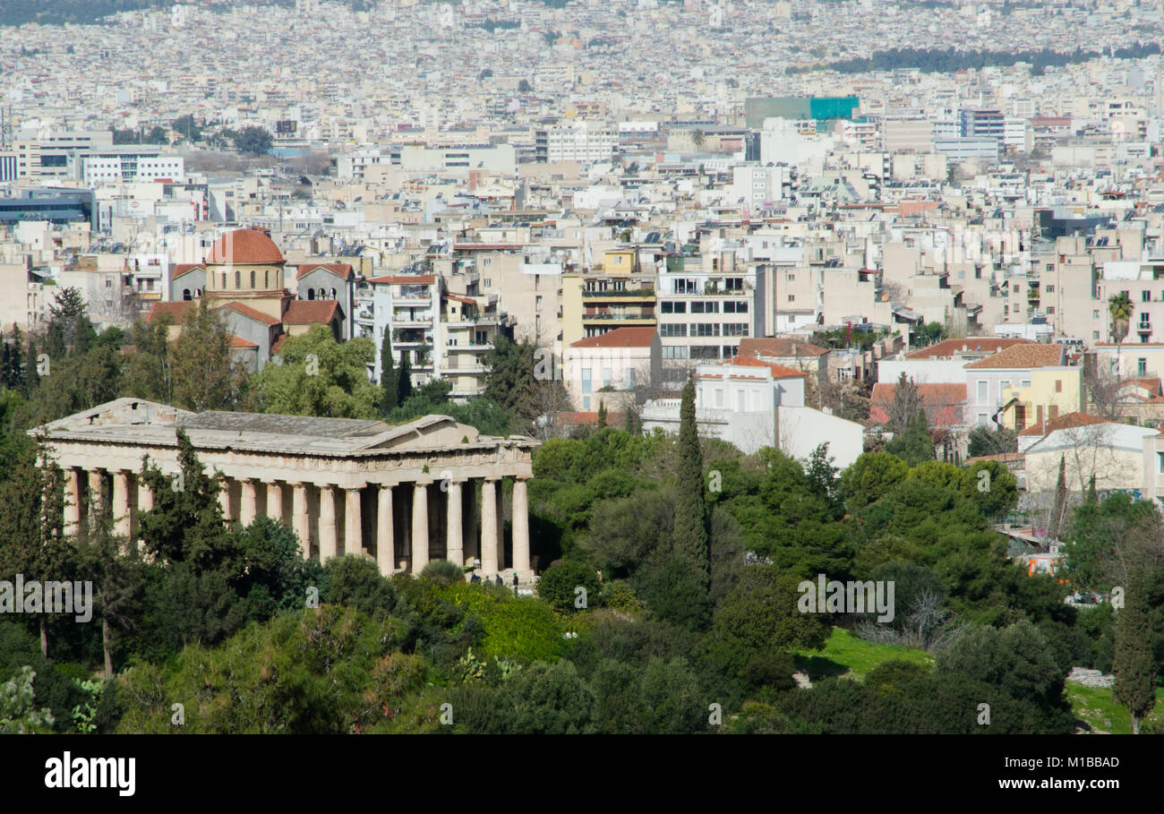 Skyline of Athens Greece Stock Photo - Alamy